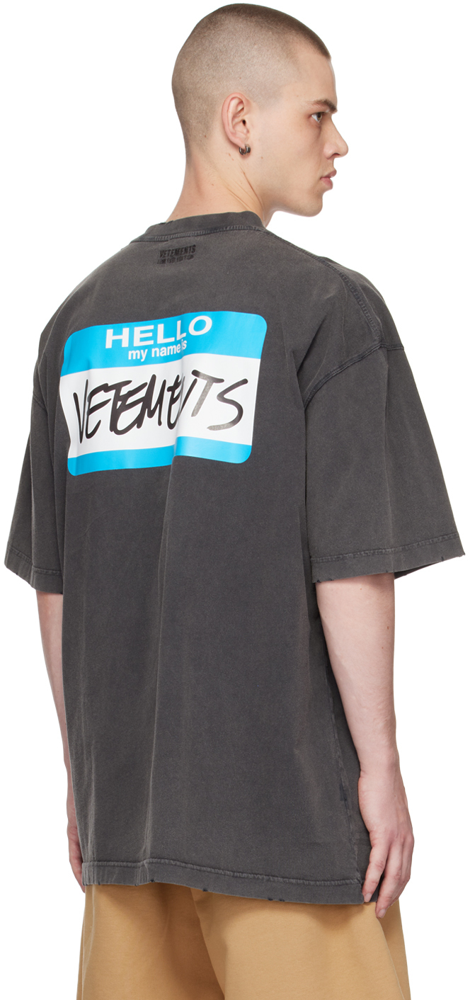 VETEMENTS Black 'My Name Is' T-Shirt Vetements