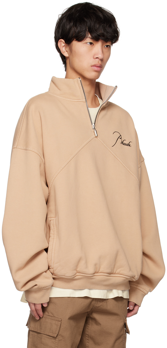 Rhude Beige Quarter Zip Sweatshirt Rhude