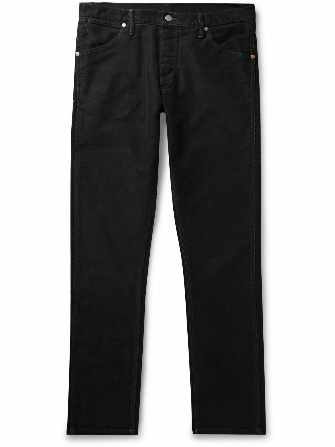 RRL - Somerset Straight-Leg Brushed Jeans - Black RRL