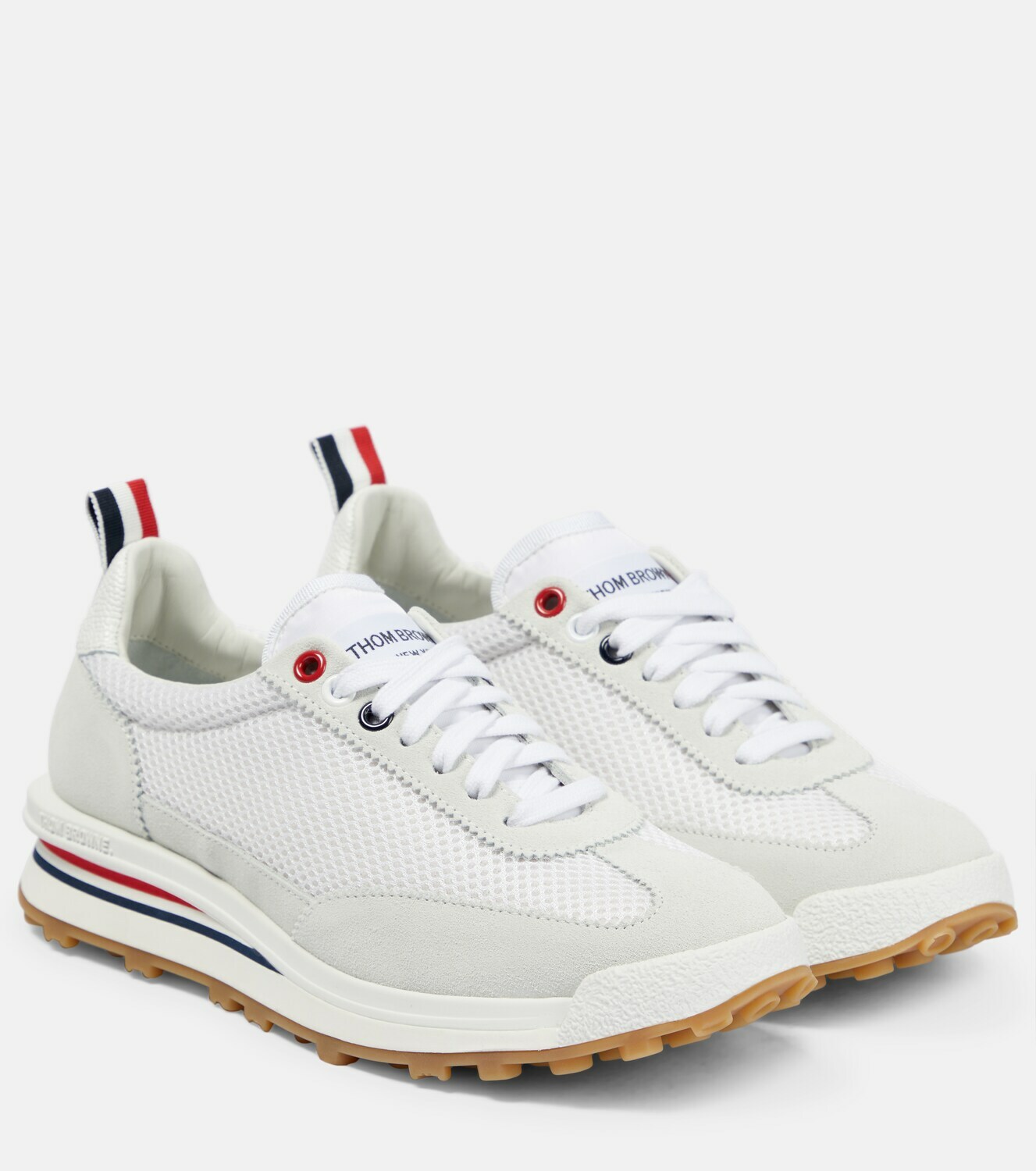 Thom Browne - Mesh and suede-trimmed sneakers Thom Browne