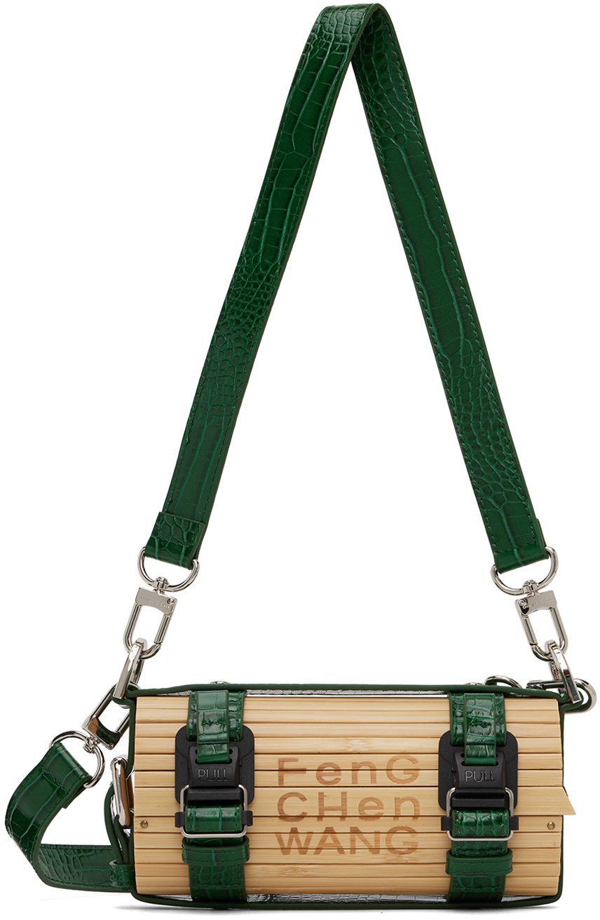 Feng Chen Wang Beige & Green Small Bamboo Bag Feng Chen Wang