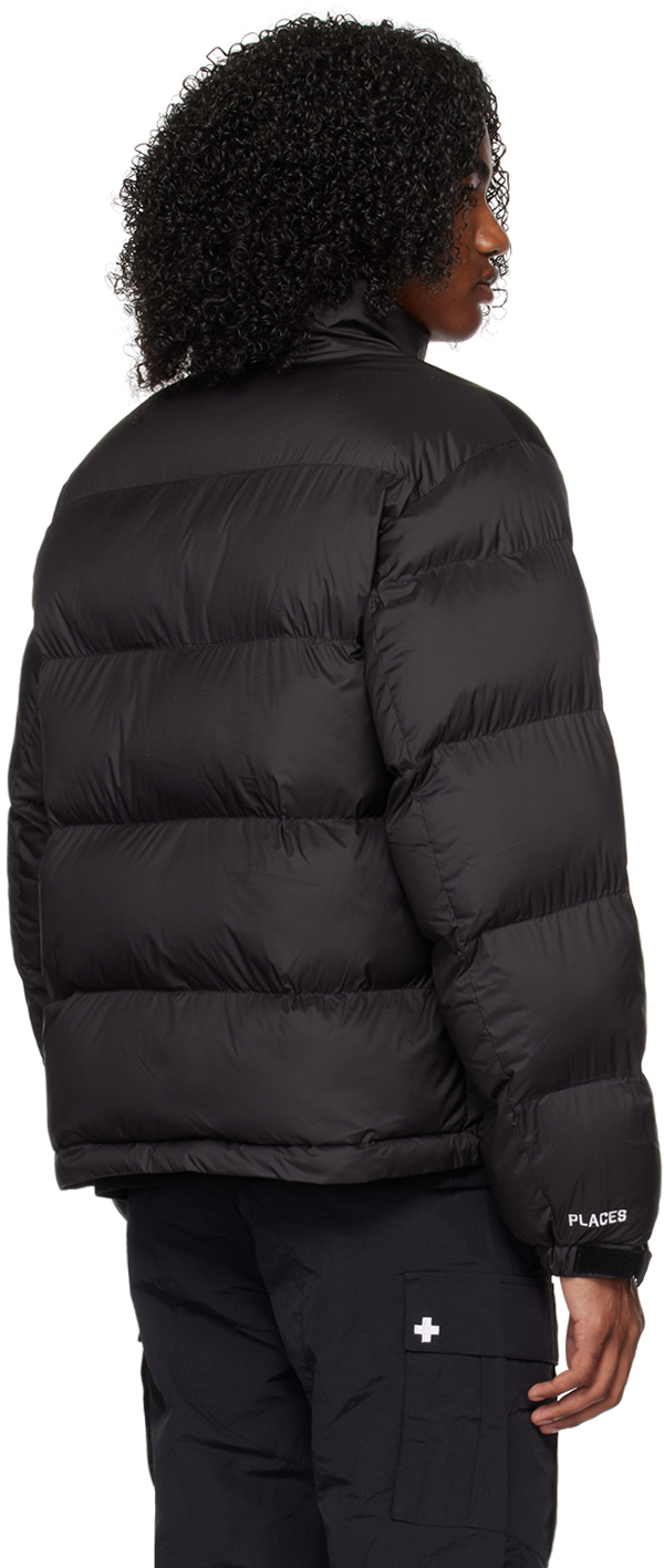 PLACES+FACES Black Embroidered Puffer Jacket PLACES+FACES