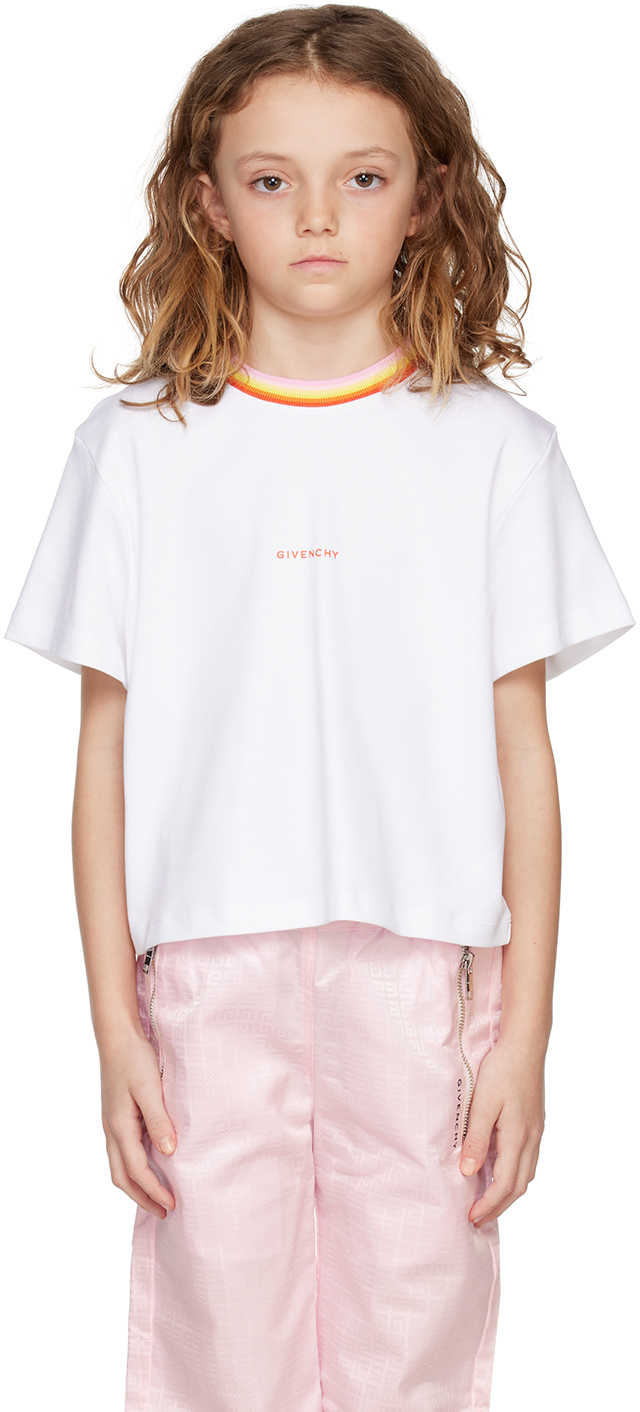 Givenchy Kids White Crewneck T-Shirt Givenchy