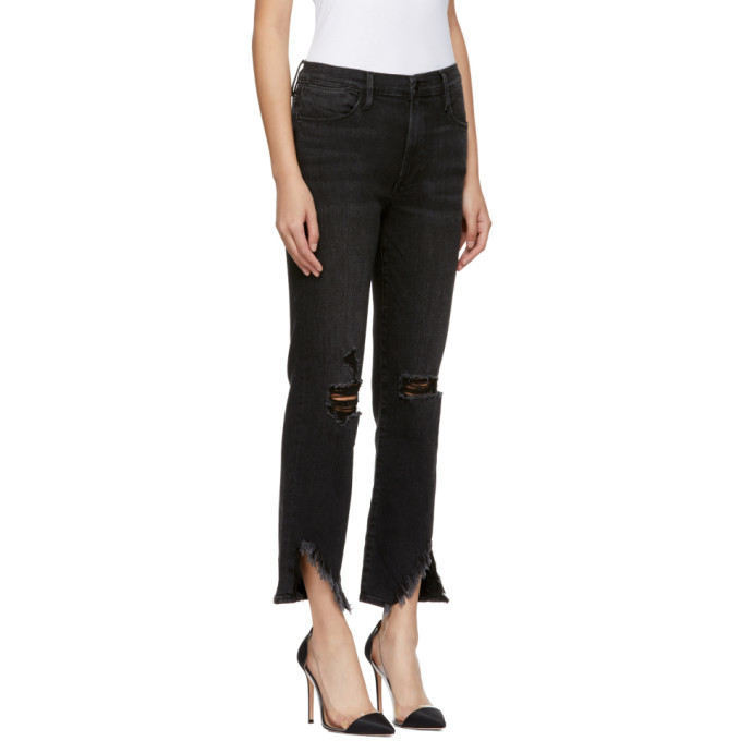 Frame Black Le High Straight Jeans Frame Denim