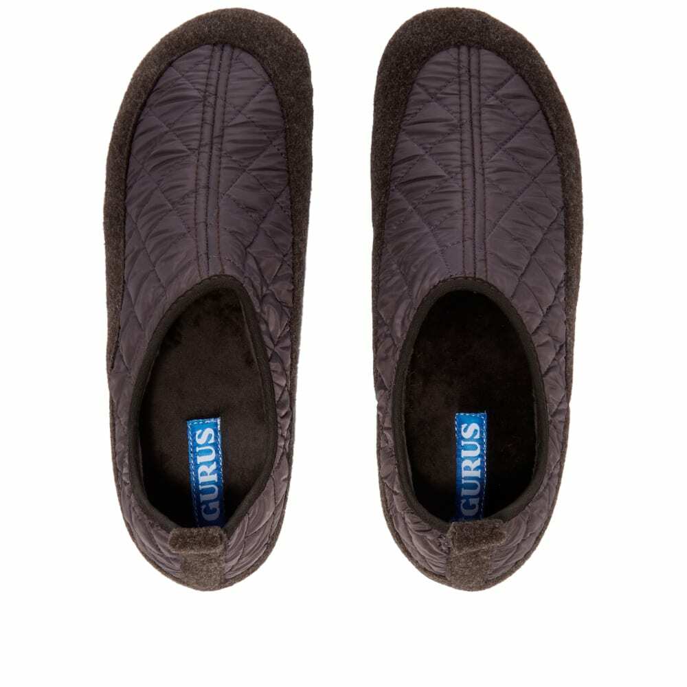 Guru's Roomshoes Men's Quilted Houseshoe in Dark Grey Gurus Roomshoes