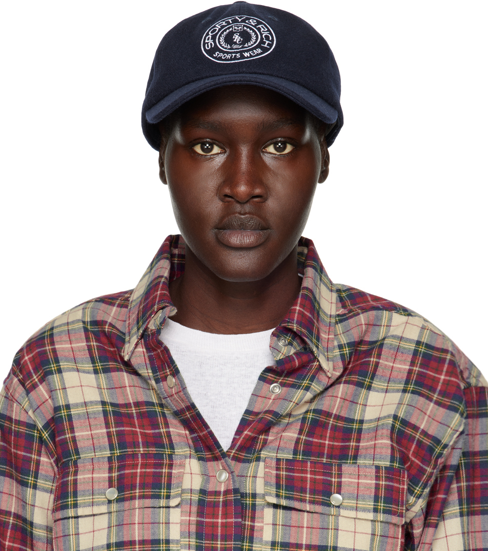 Sporty & Rich Navy Monaco Cap Sporty & Rich