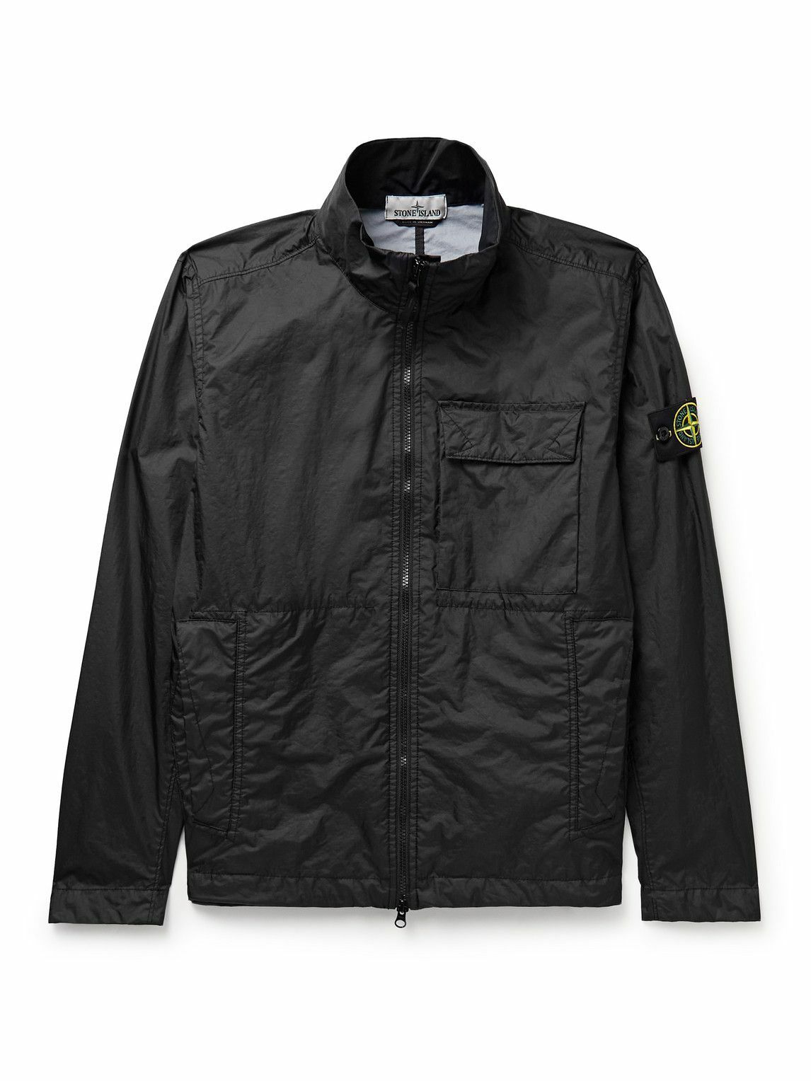 Stone Island - Logo-Appliquéd Coated-Shell Jacket - Black Stone Island