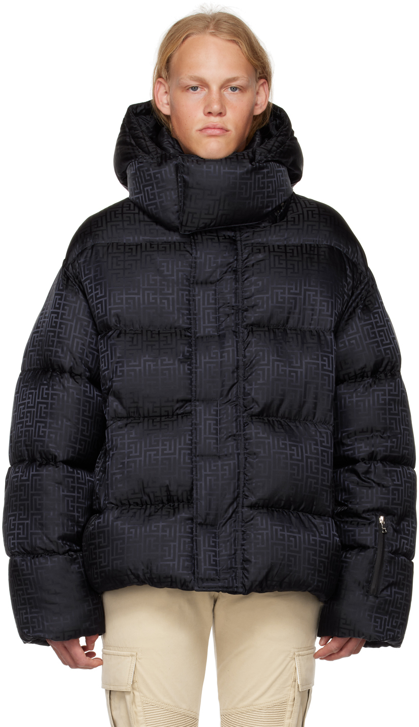 Balmain Black Monogram Puffer Jacket Balmain