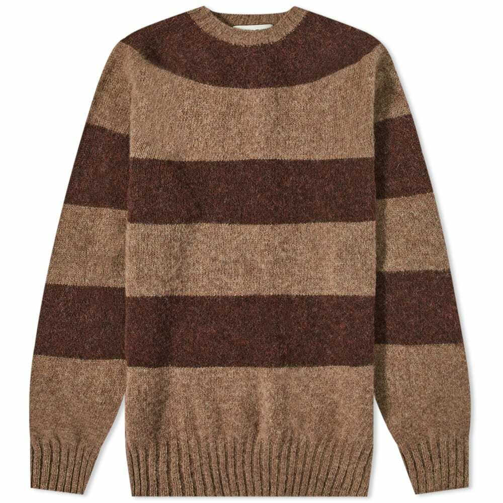 YMC Men's Brushed Lambswool Knit in Brown YMC