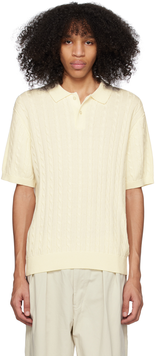 BEAMS PLUS White Two-Button Polo Beams Plus