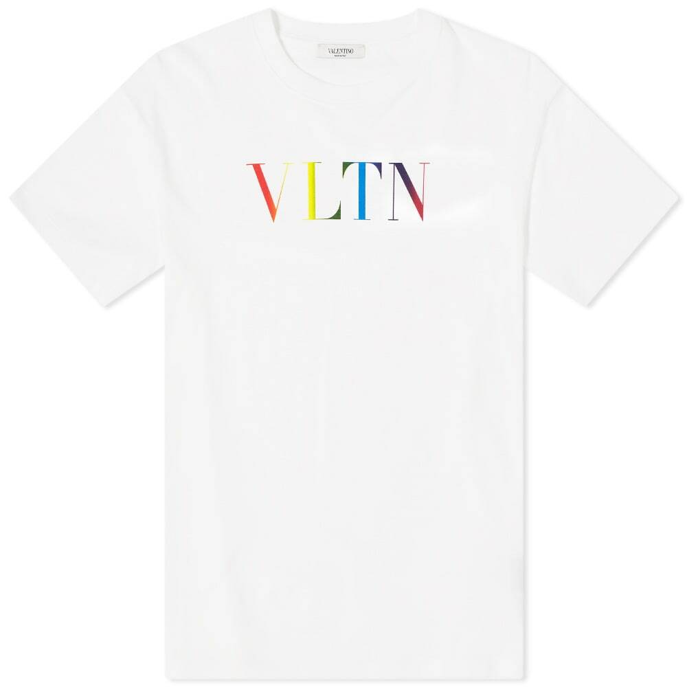 Valentino Men's VLTN Multi Logo T-Shirt in White/Multi Valentino