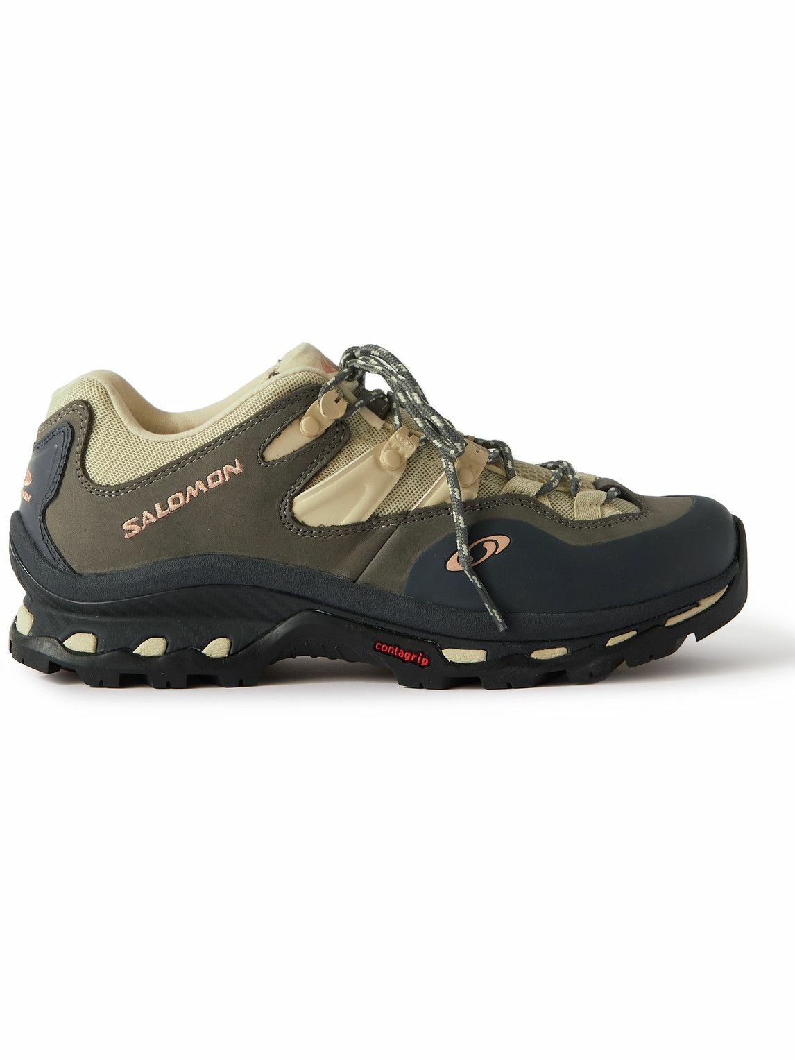 Salomon - XT-Quest 2 Nubuck, Mesh and Rubber Running Sneakers - Brown ...