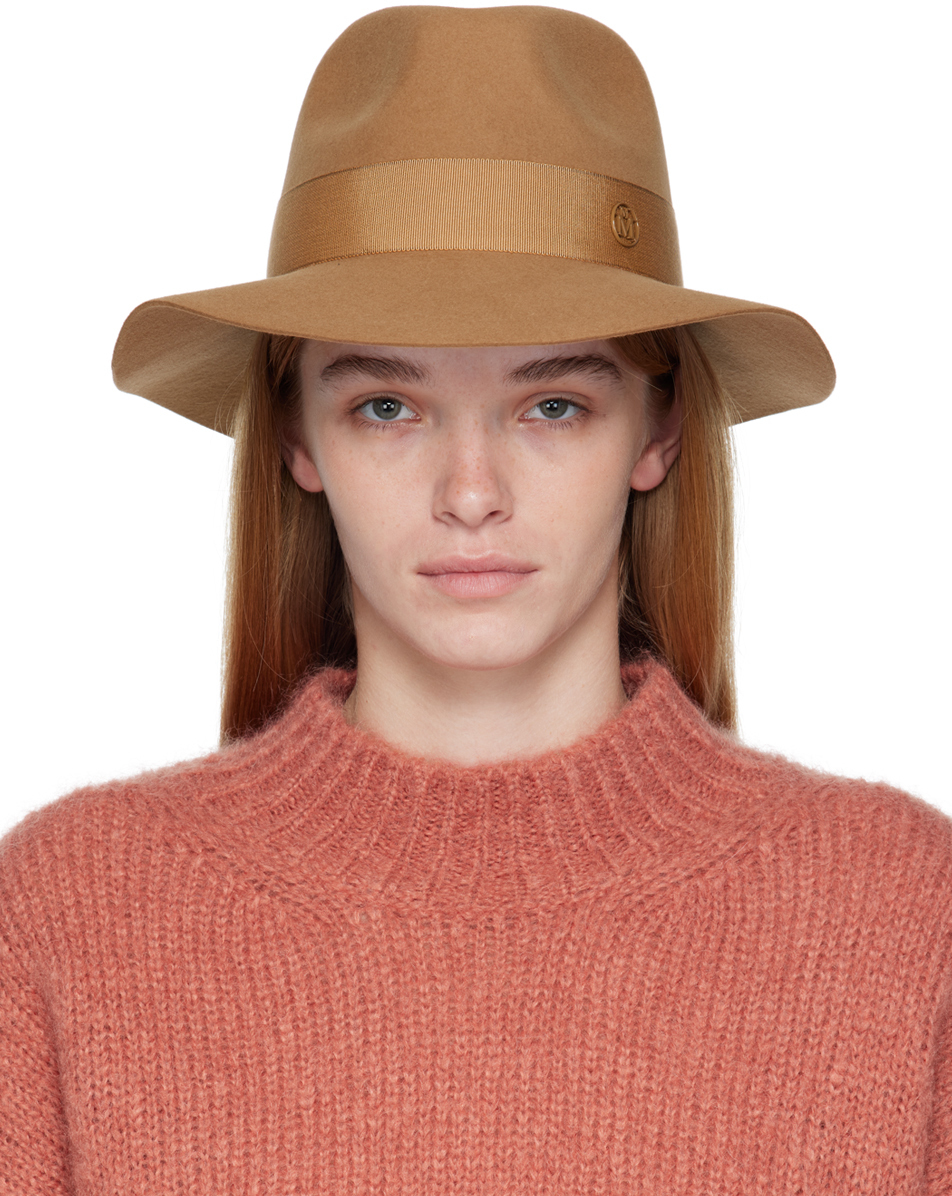 Maison Michel Tan Henrietta Fedora Maison Michel