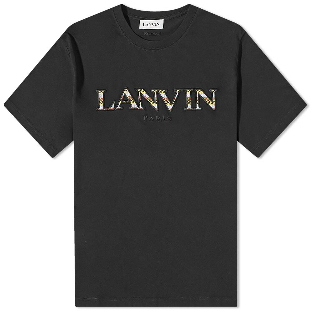 Lanvin Men's Curb Embroidered T-Shirt in Black Lanvin