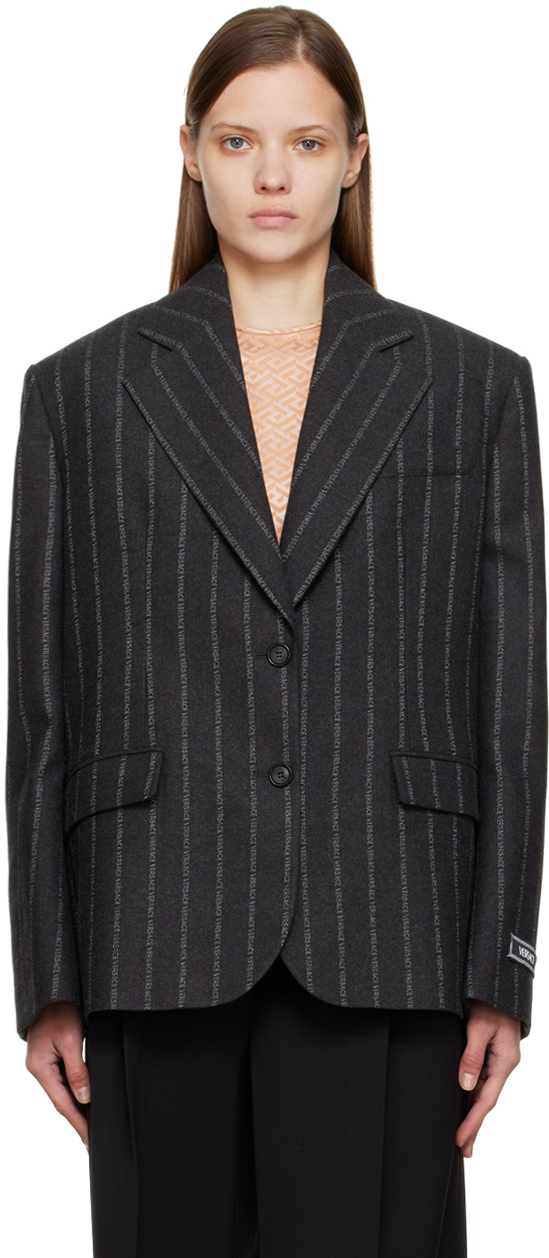 Versace Gray Informal Blazer Versace