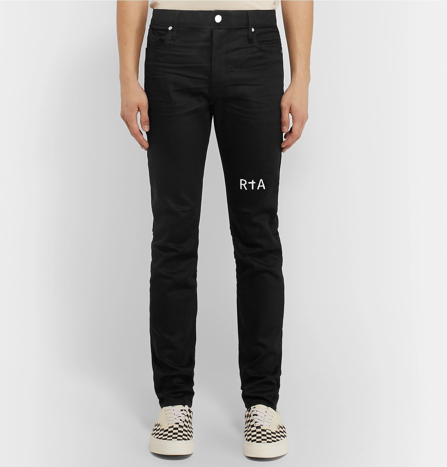 RtA - Logo-Embroidered Denim Jeans - Black RtA