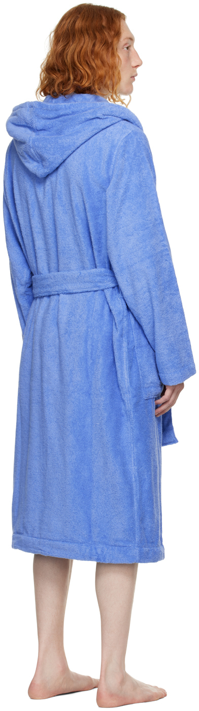 Tekla Blue Oversized Hooded Bathrobe Tekla Fabrics