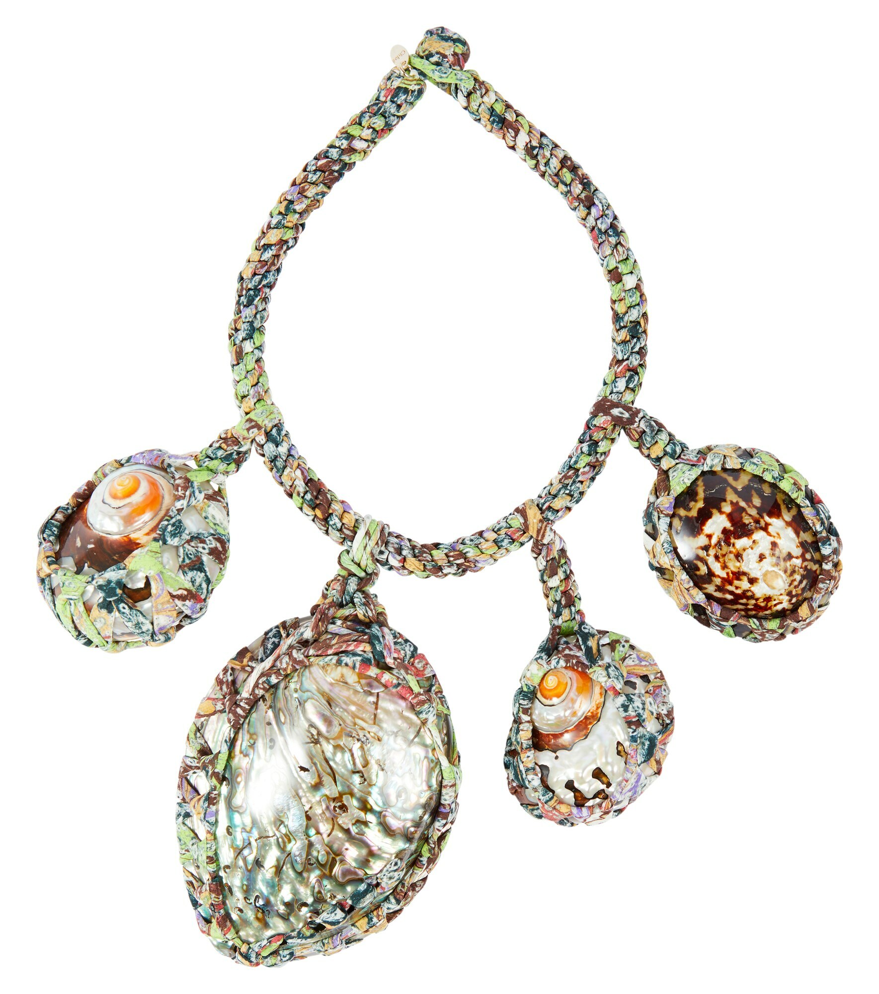 Chloe - Larry shell-embellished crêpe de chine necklace Chloe