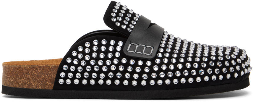 JW Anderson Black Crystal-Cut Clogs JW Anderson