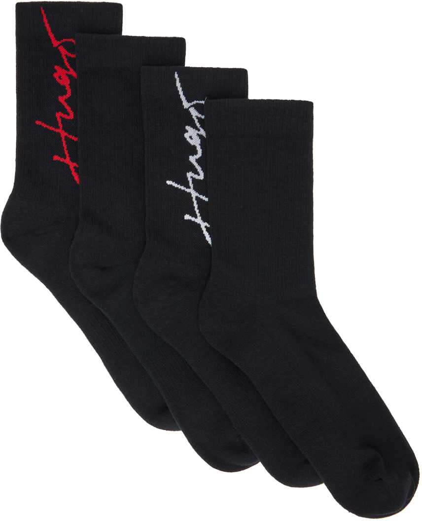 Hugo Boss - Two-Pack Stretch Cotton-Blend Socks - Black Hugo Boss