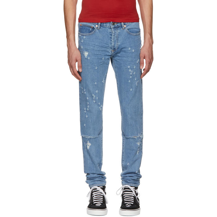Givenchy Blue All Over Destroyed Rico Jeans Givenchy