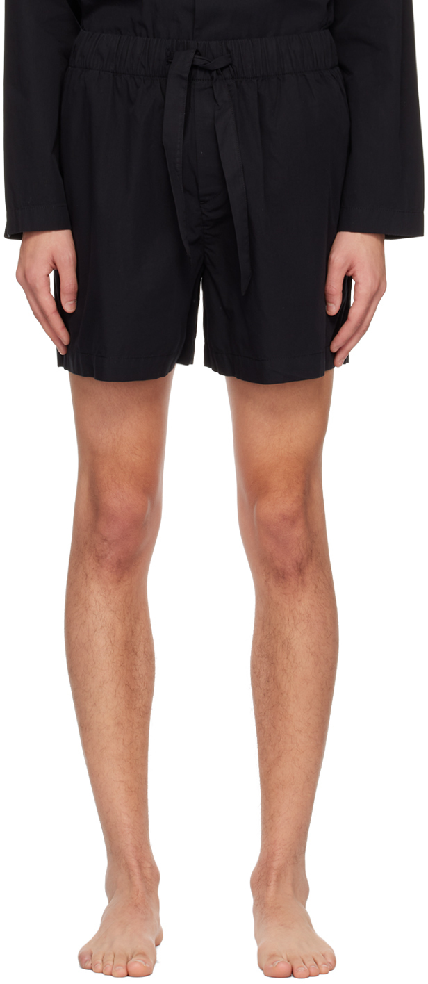 Tekla Black Drawstring Pyjama Shorts Tekla Fabrics