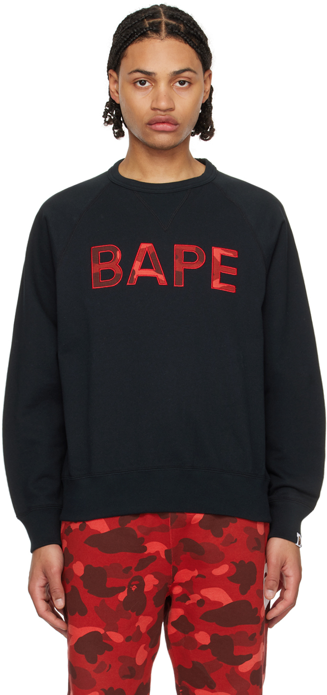 BAPE Black Patch Sweatshirt A Bathing Ape