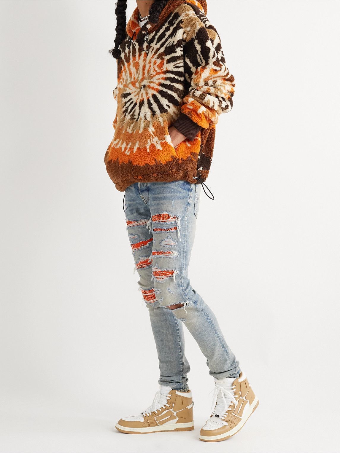 AMIRI - Tie-Dyed Fleece Hoodie - Orange Amiri