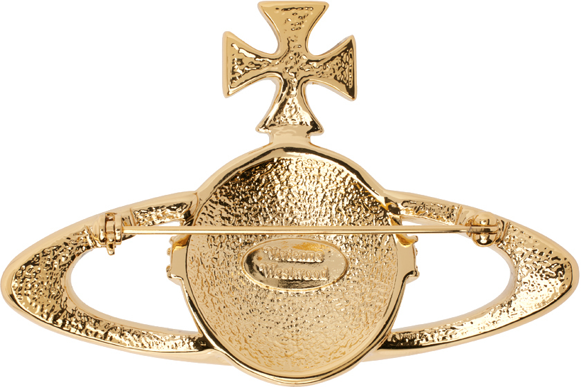 Vivienne Westwood Gold Crystal Bas Relief Brooch Vivienne Westwood
