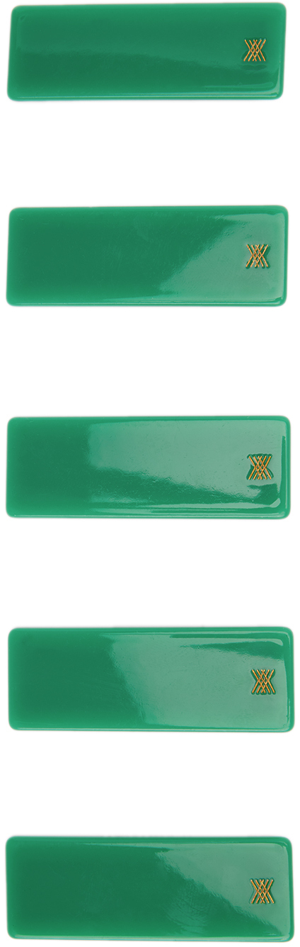 Repose AMS Five-Pack Kids Green Squared Hair Clips Repose AMS