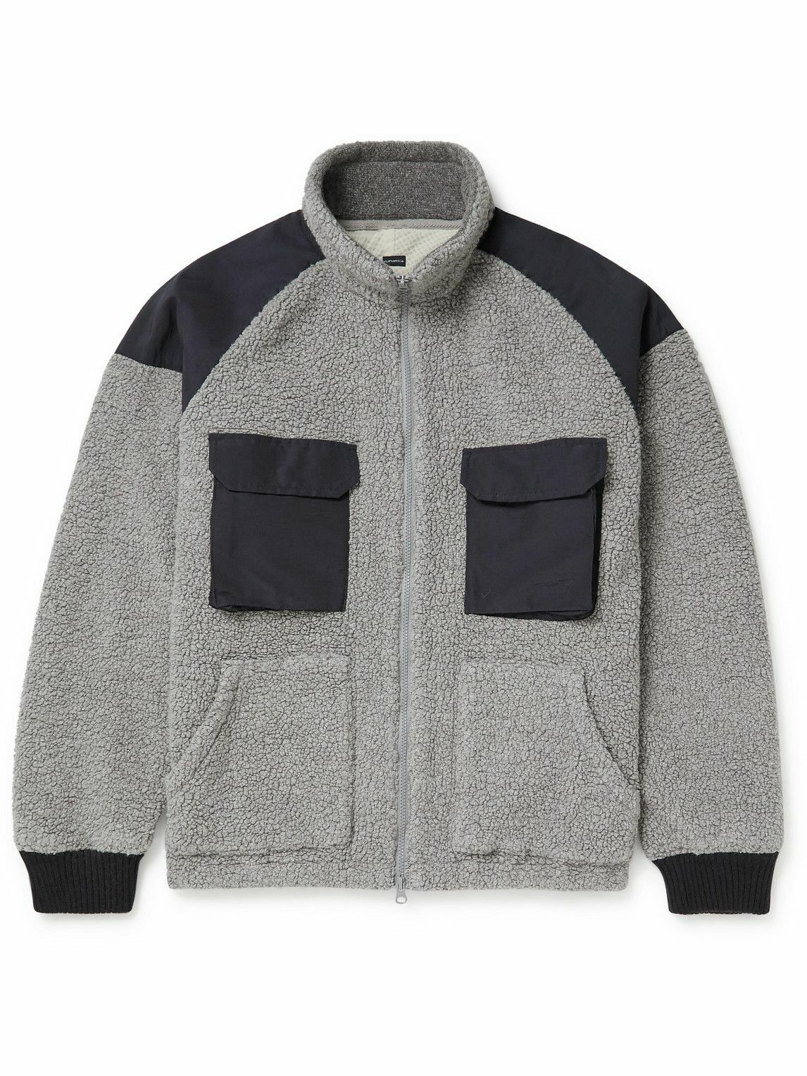 nanamica - Twill-Trimmed Wool-Blend Fleece Jacket - Gray Nanamica