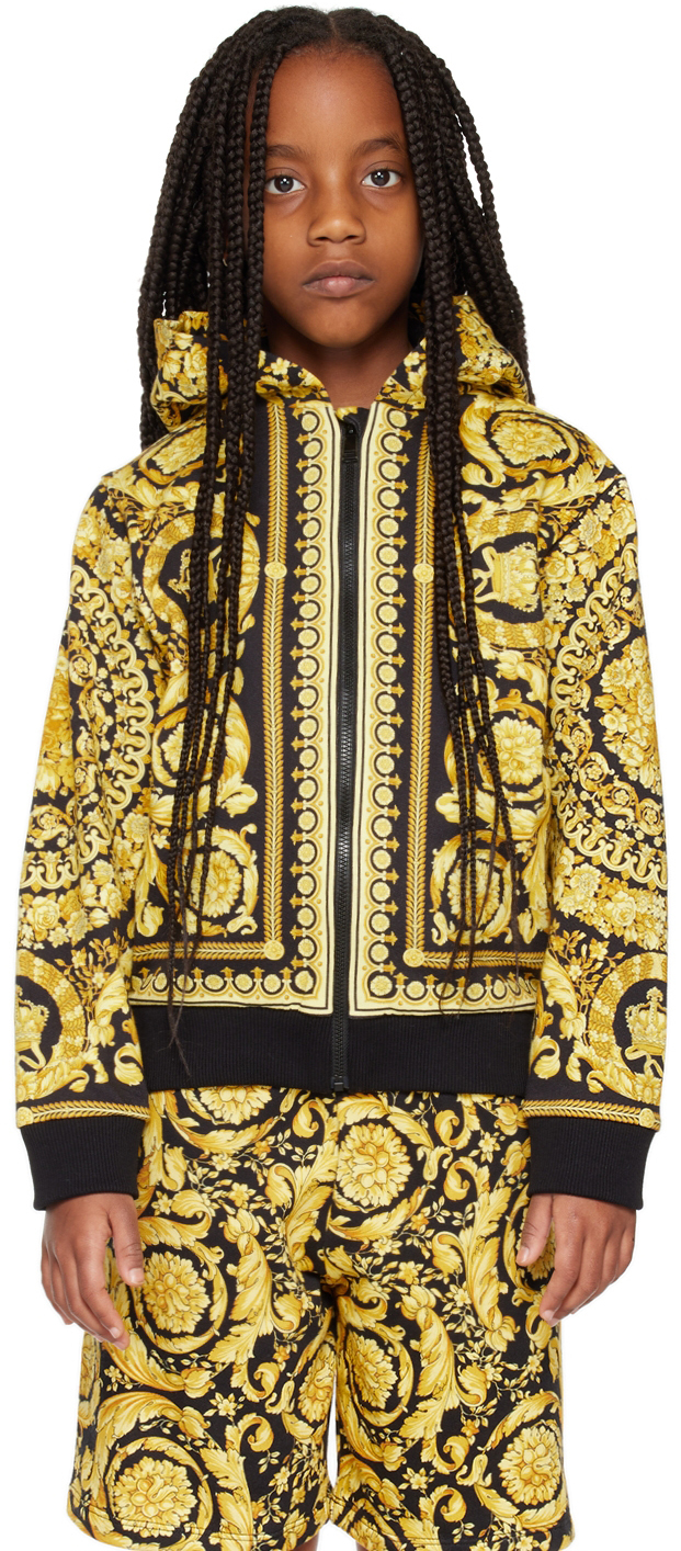 Versace Kids Black & Gold Barocco Sweatshirt Versace
