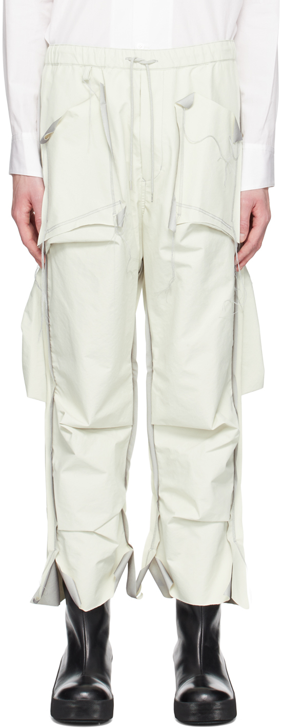 Sulvam White Loose Thread Trousers Sulvam