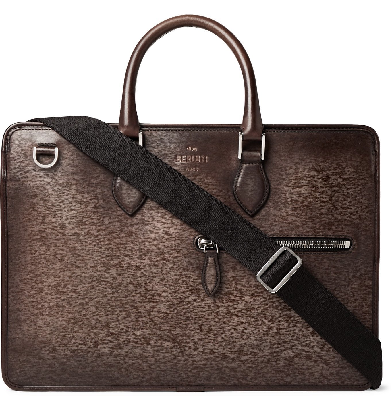 Berluti - Textured-Leather Briefcase - Brown Berluti