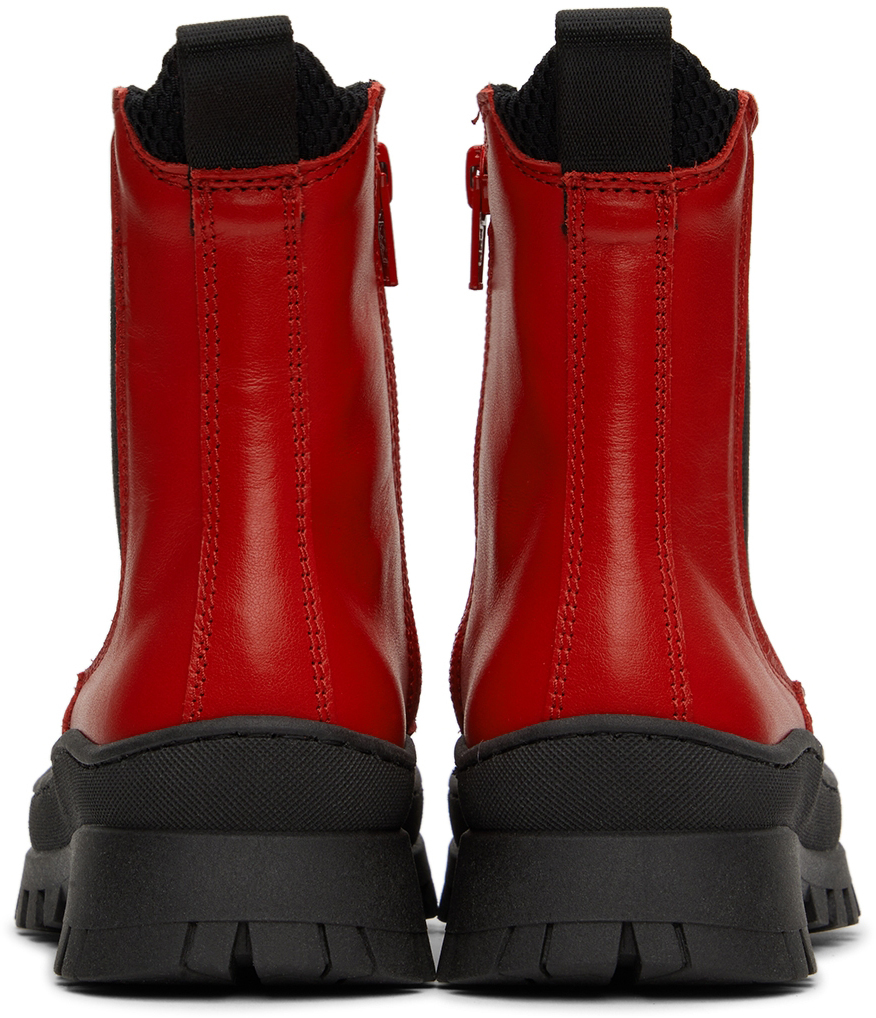 Marni Kids Red Leather Chelsea Boots Marni