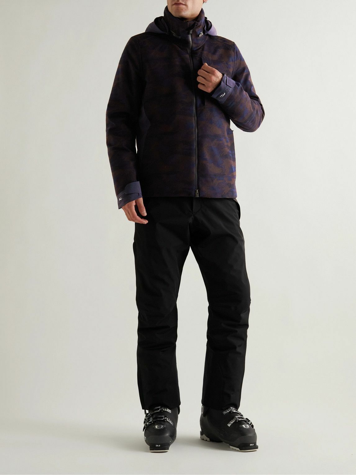 Kjus - Glacier Pro Printed Storm System® Wool-Twill Hooded Down Ski ...