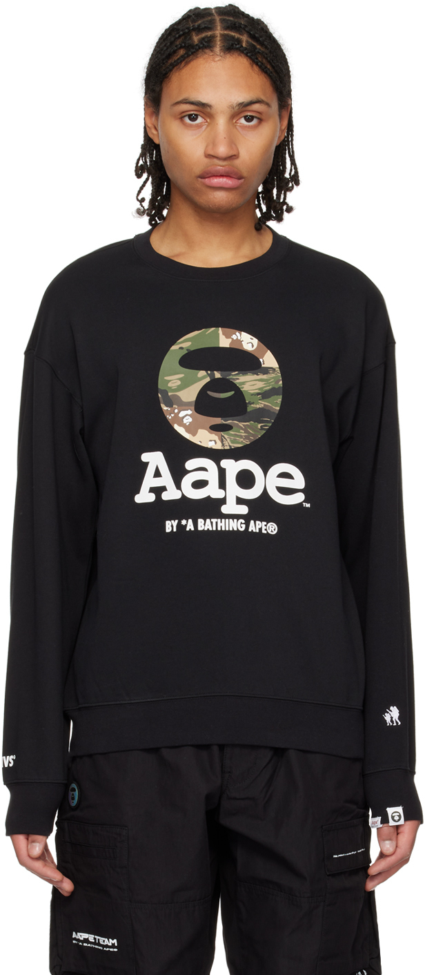 AAPE by A Bathing Ape Black Basic Sweater AAPE by A Bathing Ape