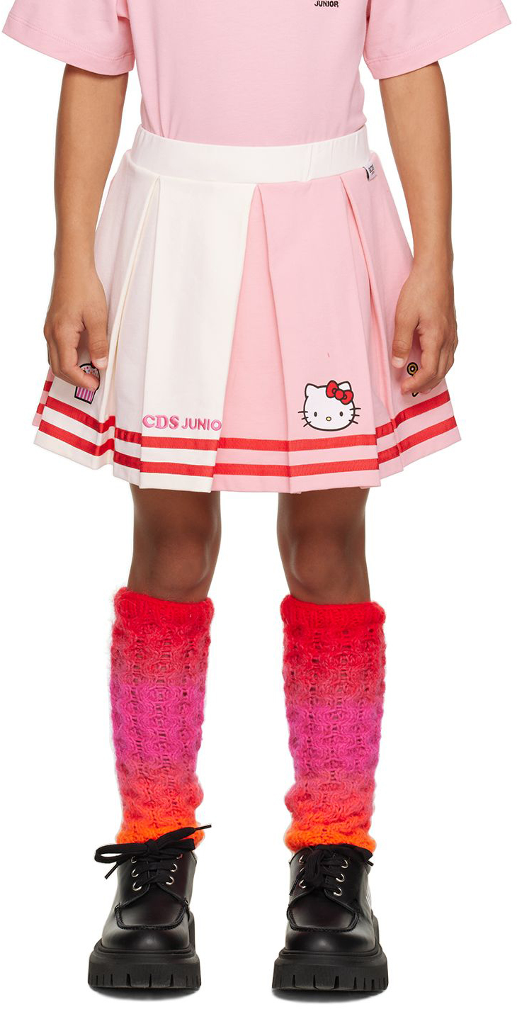 GCDS Kids Kids Pink & White Hello Kitty Edition Skirt