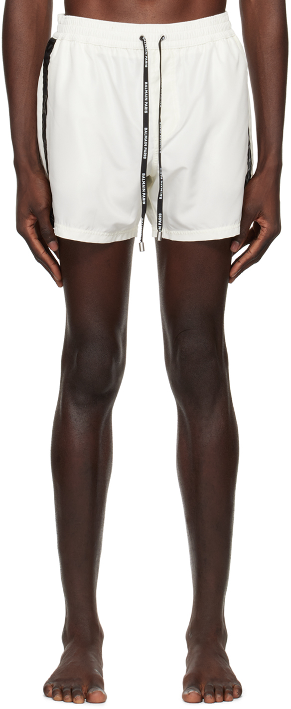 Balmain Off-White Pool Cocktail Swim Shorts Balmain