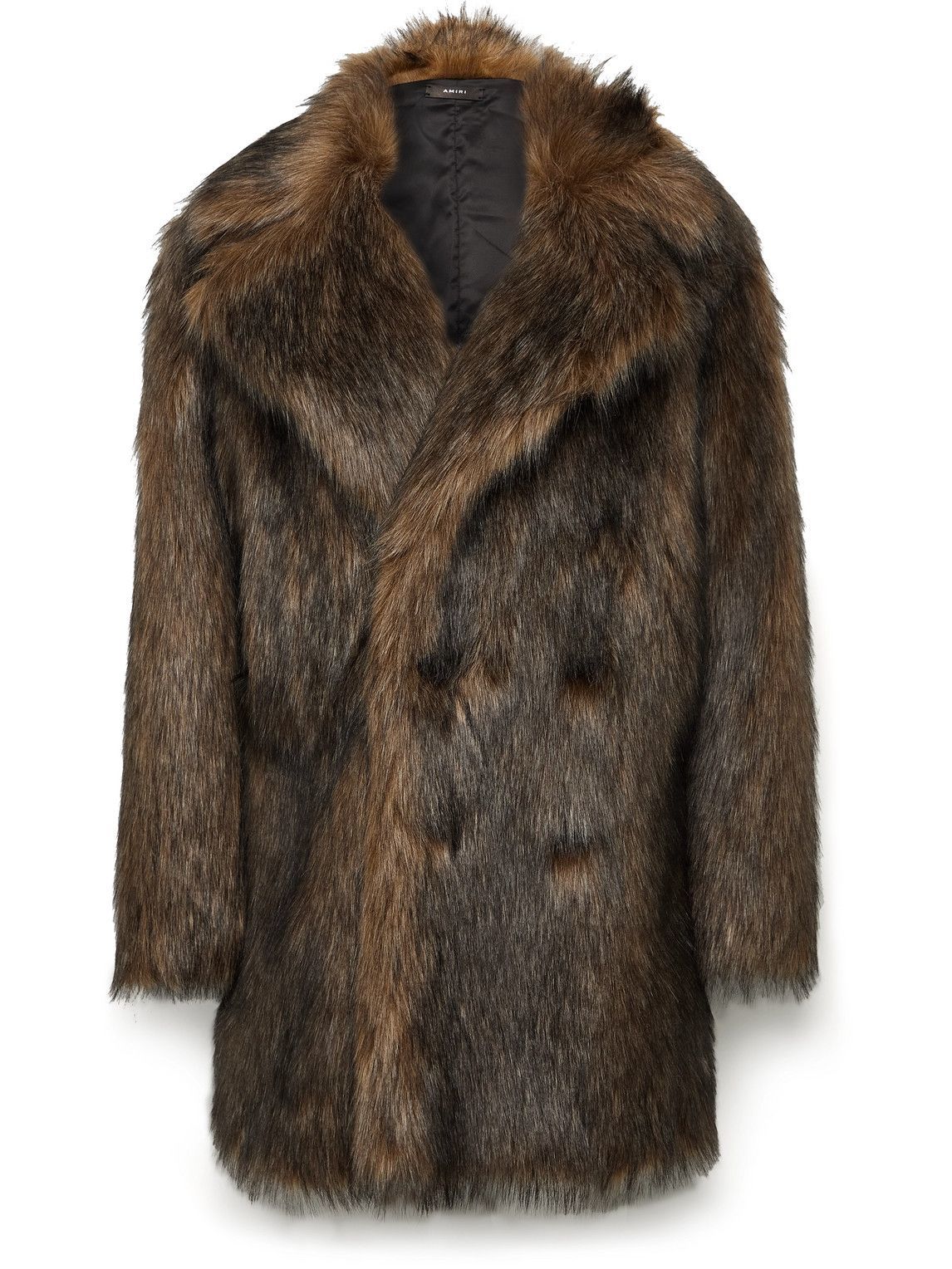 AMIRI - Oversized Faux Fur Peacoat - Brown Amiri