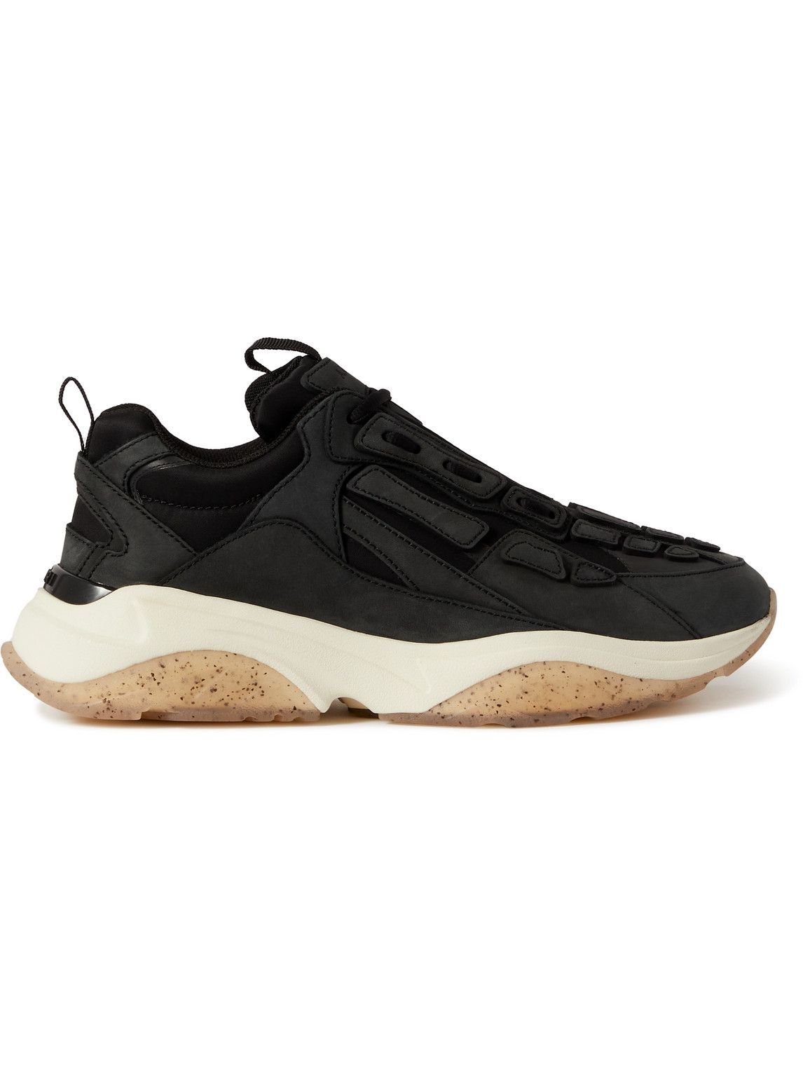 AMIRI - Bone Runner Leather and Suede-Trimmed Canvas Sneakers - Black Amiri