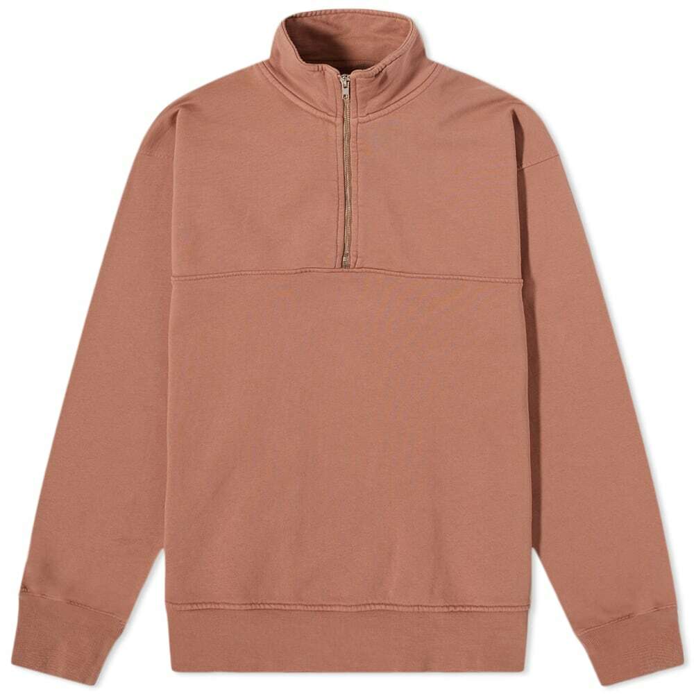 Colorful Standard Men's Organic Quarter Zip Popover Sweat in Rosewood ...