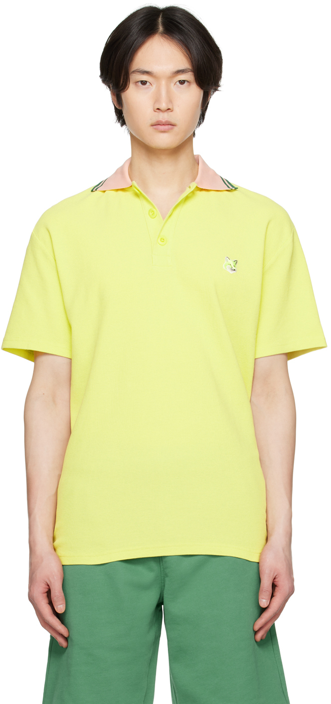 Maison Kitsuné Yellow Fox Head Polo Maison Kitsune