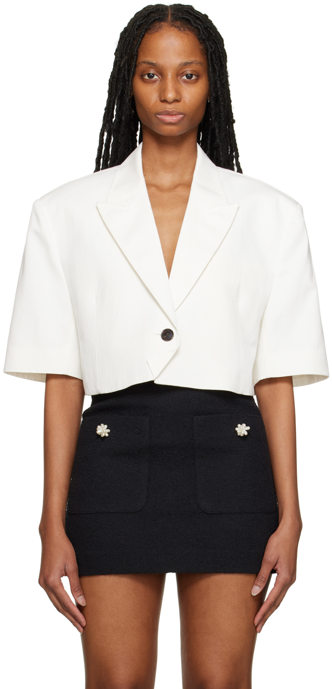 Pushbutton White Cropped Blazer Pushbutton