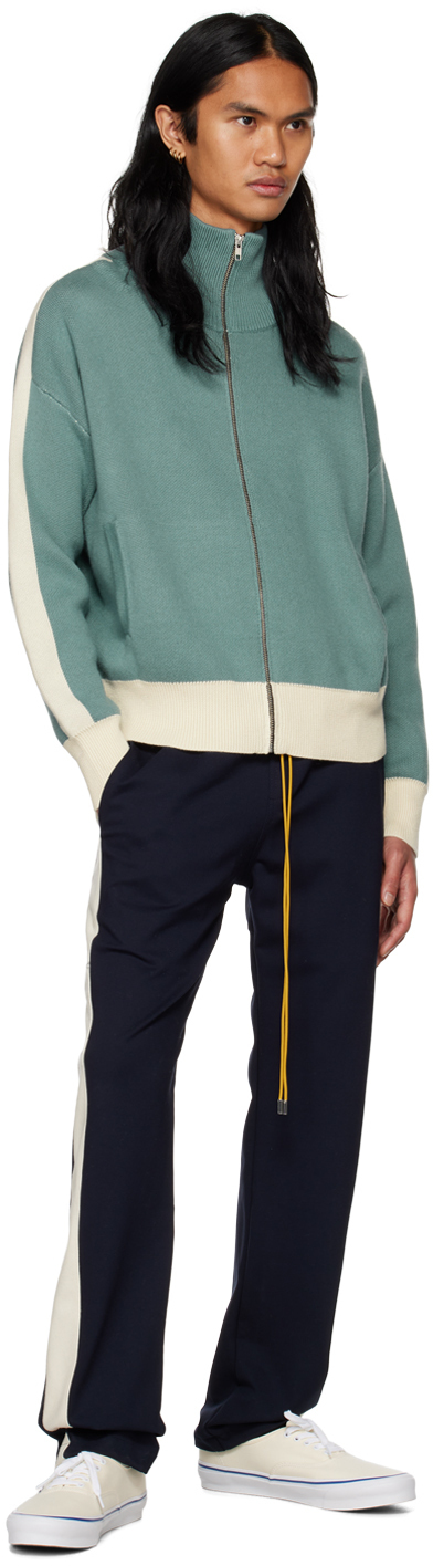 Rhude Blue & White Zip-Up Track Jacket Rhude