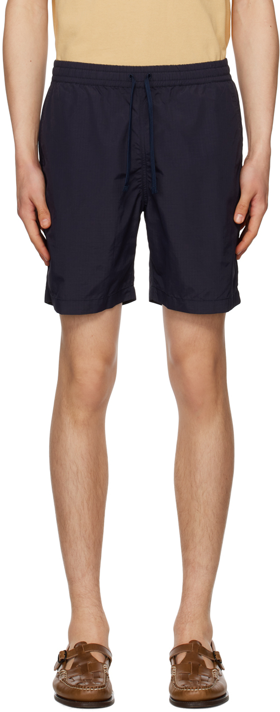 Universal Works Navy Beach Shorts Universal Works