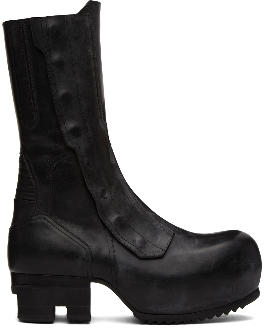 Rick Owens Black Biker Ballast Boots Rick Owens