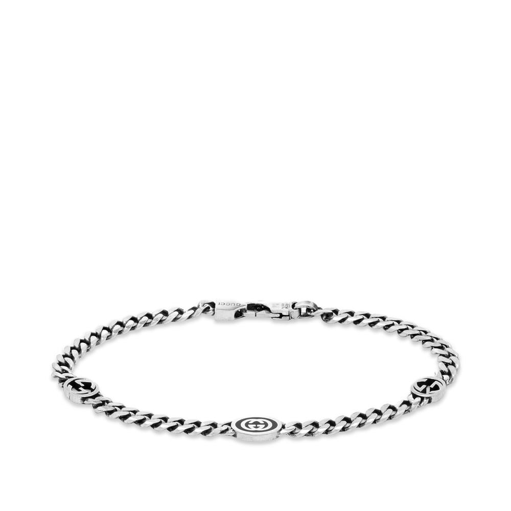 Gucci Women's Interlocking G Enamel Bracelet in Sterling Silver Gucci