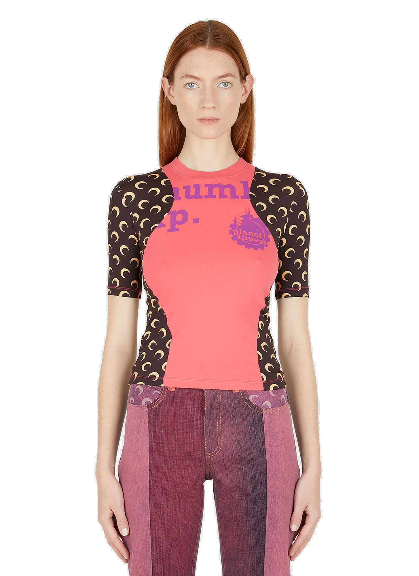 Moon Panel Regenerated Top In Pink Marine Serre