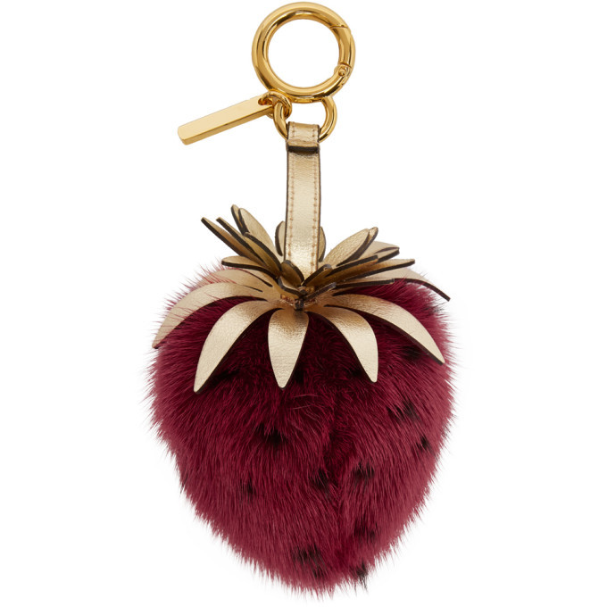 Fendi Red Mink Strawberry Keychain Fendi